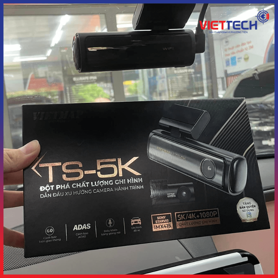 Camera Hành Trình VIETMAP TS-5K Ghi Hình 4K, Cảnh Báo Giao Thông